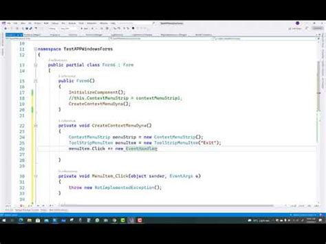 How To Use Context Menu Strip In Windows Forms C ContextMenuStrip Example YouTube