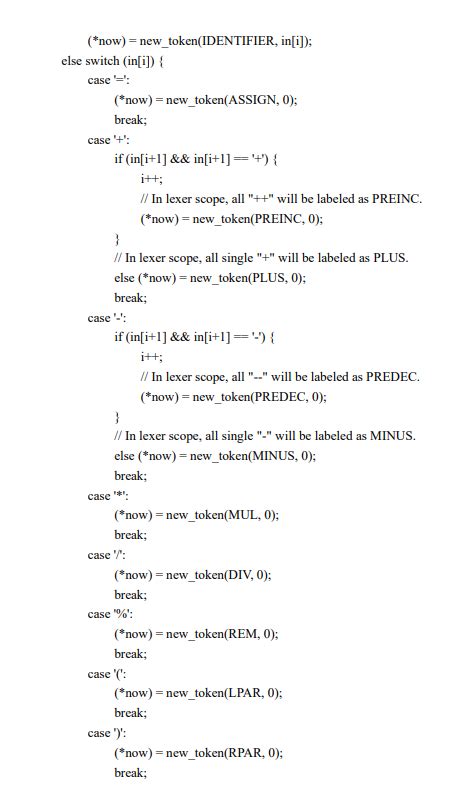 solved use c language complete the function codegen that