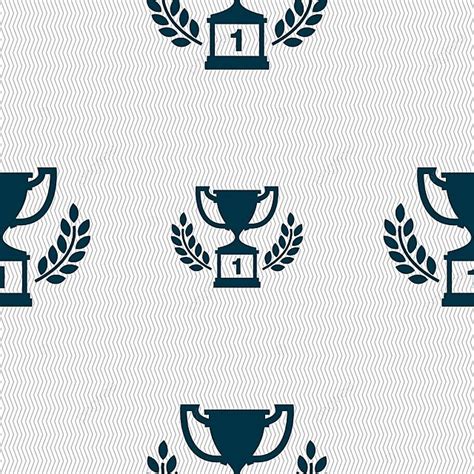 Geometric Texture Seamless Pattern Of Trophy Icon Signifying Champions