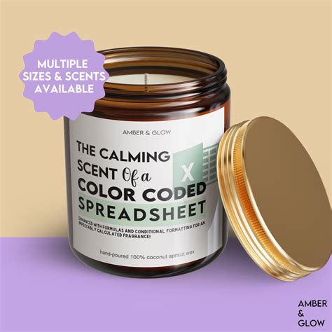 The Calming Scent Of A Color Coded Spreadsheet Candle Excel Ts