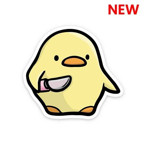 Duck With Knife Sticker Stick It Up