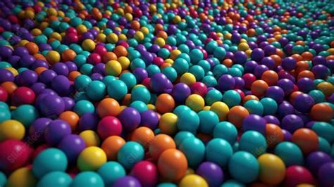 Vibrant 3d Rendered Balls Of Random Sizes Suspended In Air Powerpoint