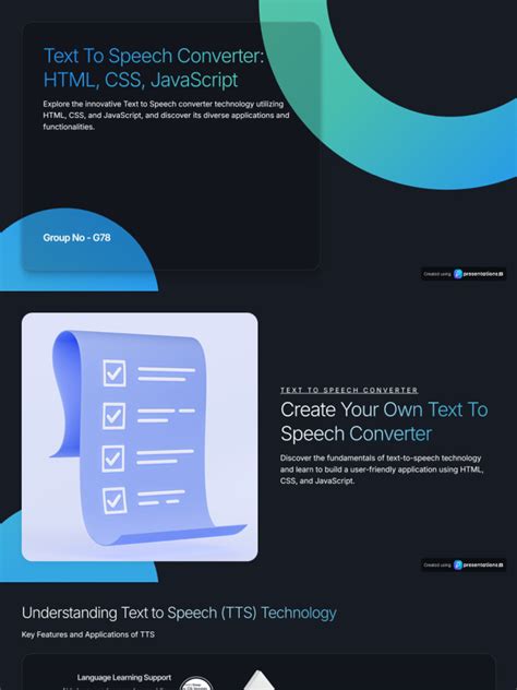 Text To Speech Converter Using Html Css Javascript Presentation Pdf