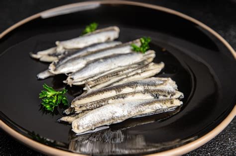 Sardinha Filé Anchova Frutos Do Mar Refeição Saudável Comida Lanche