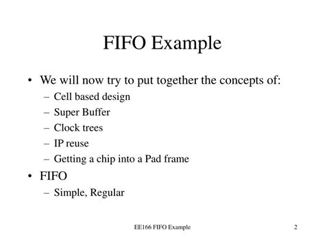 PPT FIFO Chip Design Example PowerPoint Presentation Free Download ID