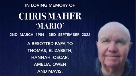 In Loving Memory Of Chris Maher | By Partridge Bros. Singleton