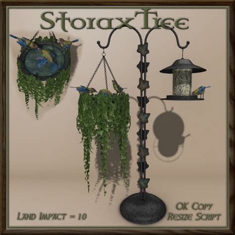 Second Life Marketplace Hanging Bird Bath Feeder B