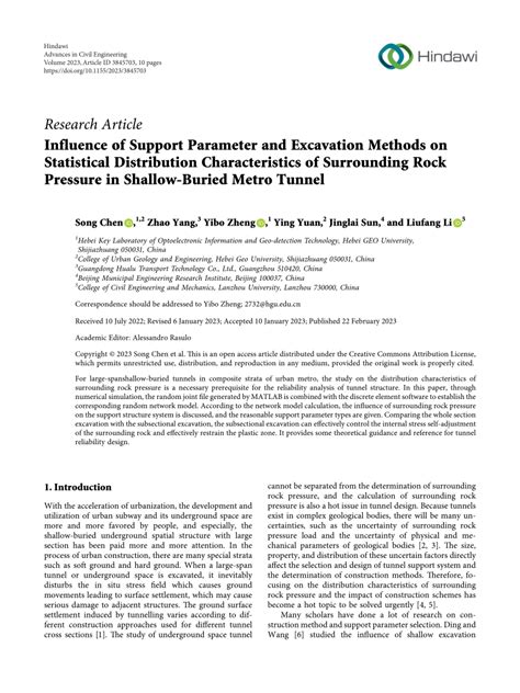 Pdf Influence Of Support Parameter And Excavation Methods On