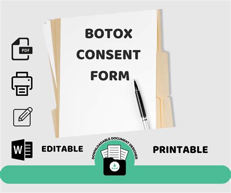 Botox Consent Form Botox İnjection Consent Form Botulinum Etsy