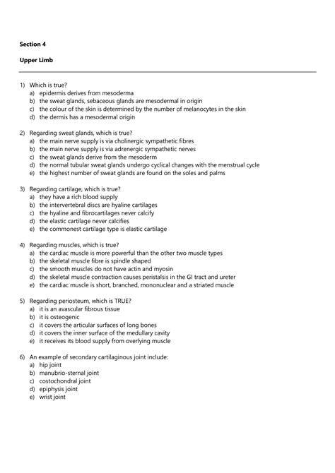 Solution Anatomy Upper Limb Mcqs Practice Test 3 Studypool