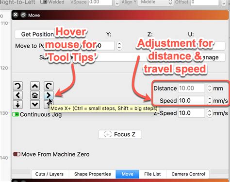 Move Distance Increment Lightburn Software Questions Lightburn