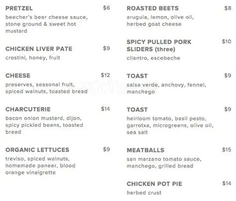 Menu At Russells Tavern Pub And Bar Seattle