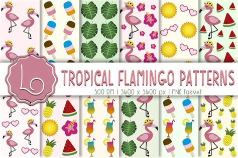 Tropical Flamingo Patterns Graphic By La Oliveira · Creative Fabrica