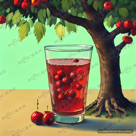 Ai创作图山楂树下饮料 昵图网