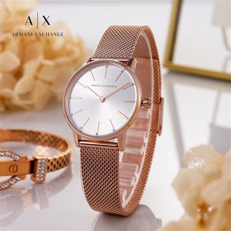 Armani阿玛尼手表女官方正品时尚休闲简约气质女士轻奢腕表ax7121虎窝淘