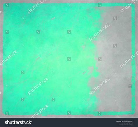 Vintage Vignette Watercolor Grey Background Green Stock Illustration