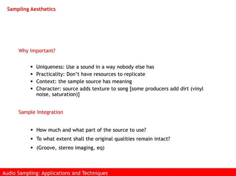 Audio Sampling Application And Techniques Ppt