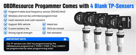 Amazon.com: OBDResource TPS30 TPMS Programming Tool TPMS Relearn Tool with 4PCS TP-Sensors ...