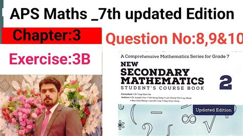 exercise 3b question no 8 9and10 aps maths 7th new secondary