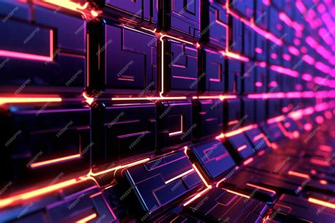 Premium Ai Image 3d Render Of A Glowing Cyber Texture Abstract Background