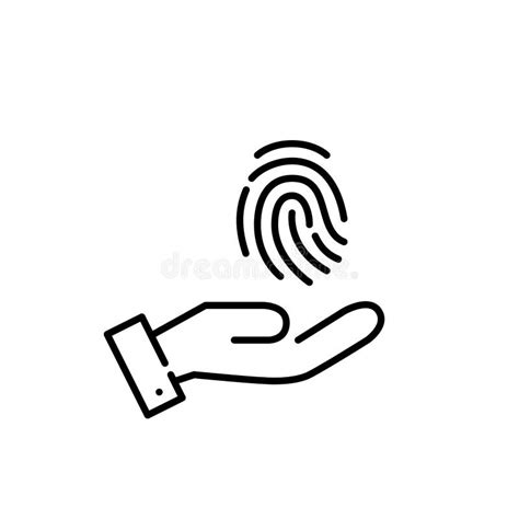 Hand Holding A Fingerprint Biometric Recognition Technology Pixel