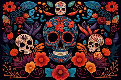 Premium Ai Image Dia De Los Muertos Background Day Of The Dead Bones
