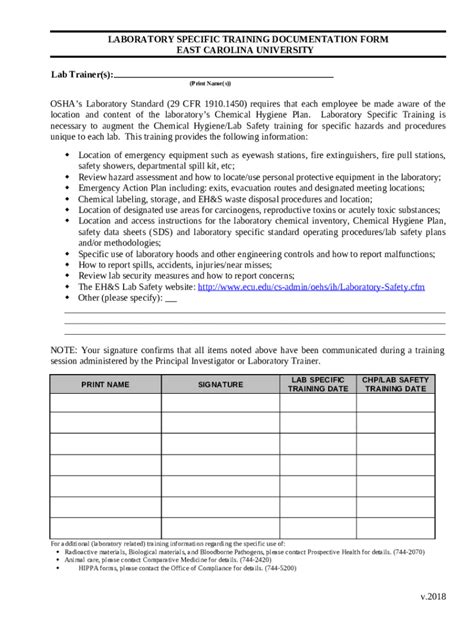 LABORATORY SPECIFIC TRAINING DOCUMENTATION Doc Template PdfFiller