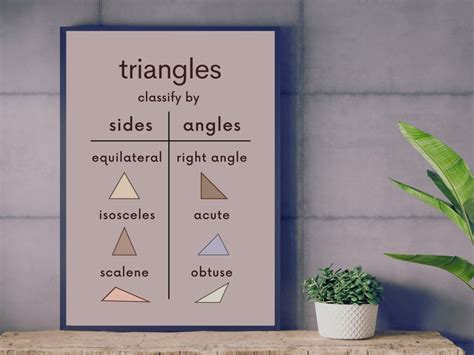 Types Of Triangles Posters Mathematics Classroom Decor Math Etsy
