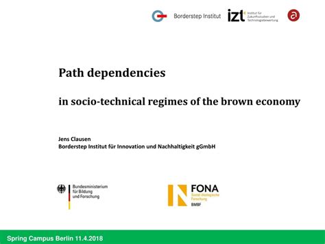 ppt path dependencies in socio technical regimes of the brown economy
