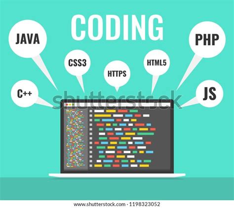 Programming Web Development Concept Code On Stock Vector Royalty Free