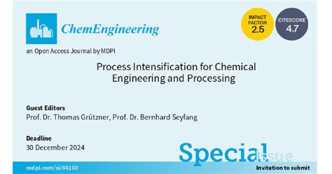 Chemengineering Special Issues
