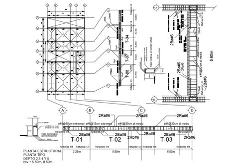 Reinforced Concrete Cement Rcc Structure Unit Detail 2d View Cad Construction Block Dwg File