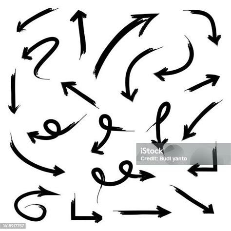손으로 그린 화살표 아이콘 세트 다양한 방향의 화살표 아이콘입니다 낙서 벡터 그림 흰색 배경에 격리 개체 그룹에 대한 스톡 벡터 아트 및 기타 이미지 Istock