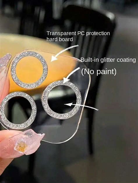 Csdz 1pc Glitter Phone Camera Protector Lens Sticker With Glitter Lens