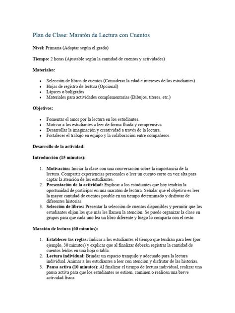 Maratón De Lectura Pdf Aprendizaje Cognición