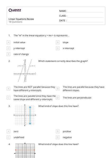 50 Linear Equations Worksheets For 8th Year On Quizizz Free And Printable
