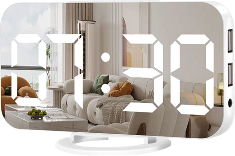 Amazon Com Muoigoe Digital Alarm Clock Large Display LED And Mirror