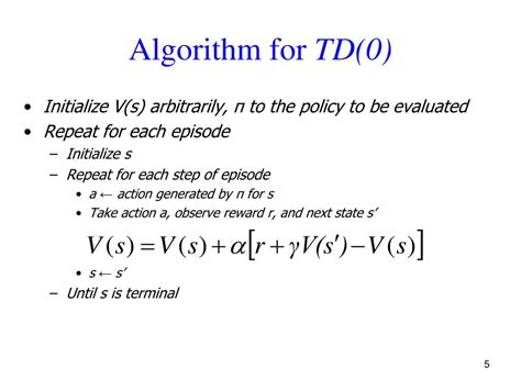 Ppt Temporal Difference Learning Week 6 Powerpoint Presentation