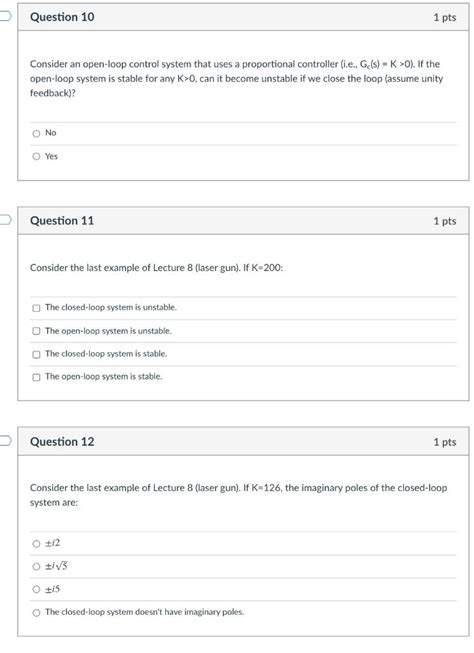 Solved Question Pts Consider An Open Loop Control Chegg