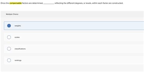 Solved Once The Compensable Factors Are Determined