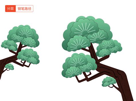 古典树枝中国风古典古色古香古典树年货节新年春节中国味道松树枝绿色树枝元宵节