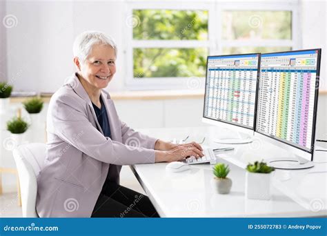 Professional Data Analyst Stock Image Image Of Monitor 255072783