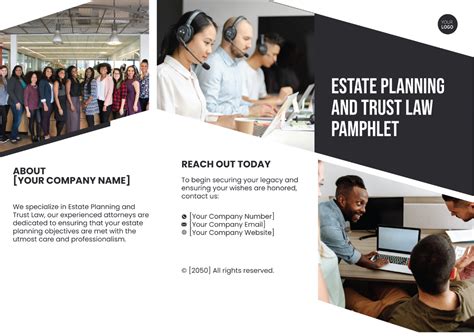 Free Estate Planning And Trust Law Pamphlet Template To Edit Online