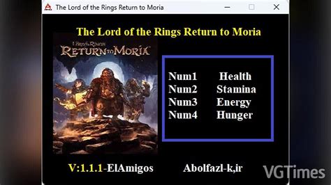 The Lord Of The Rings Return To Moria — Table For Cheat Engine Upd