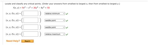 solved locate and classify any critical points order your