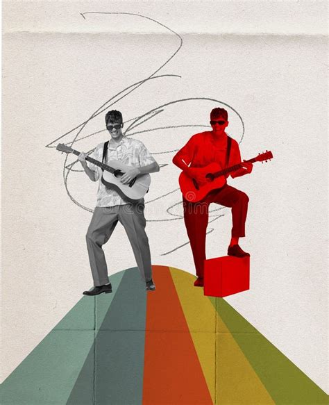 Contemporary Art Collage Creative Design With Cheerful Stylish Man