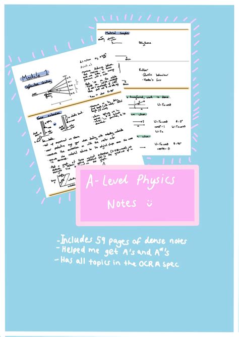 A Level PHYSICS OCR A Revision Notes A A 59 Pages Etsy