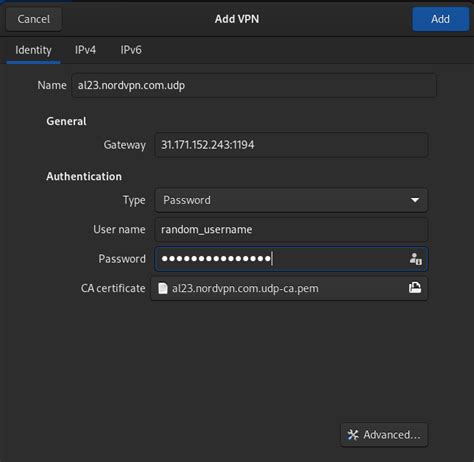 using fedora gnome vpn feature