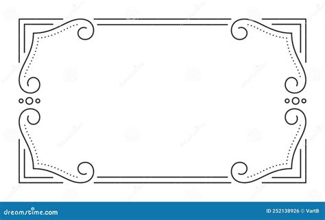 Vintage Frame Border Divider Separator Black Line Vector Illustration