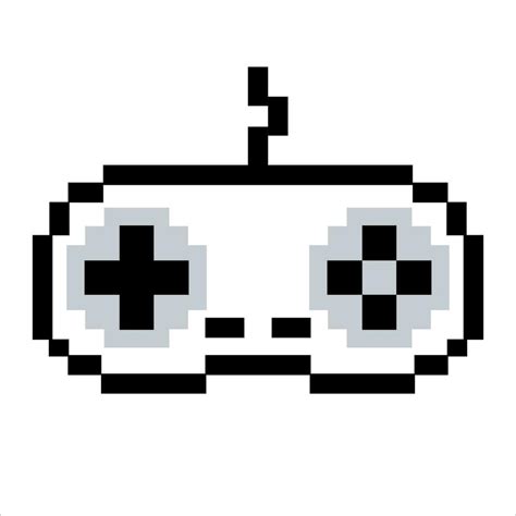 Pixel Art Console Controller Video Game Vintage Style Vector